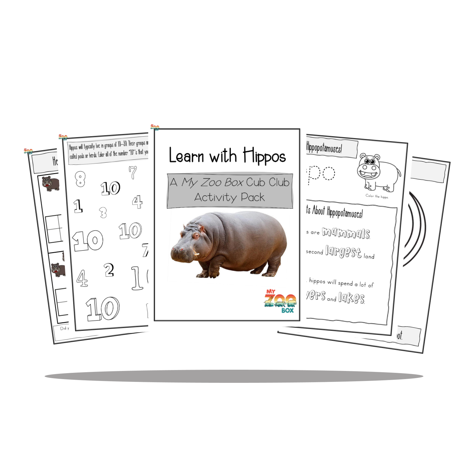 Preschool Hippopotamus Digital Unit Study – My ZOO Box